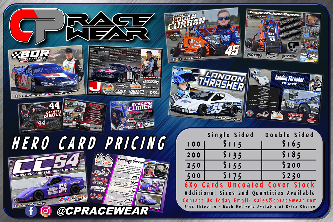 Hero Cards - CP Race Wear